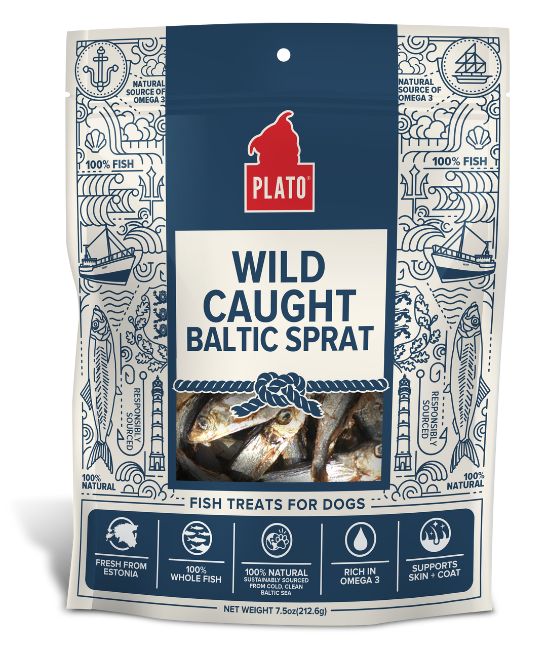 Wild Caught Baltic Sprat Fish Dog Treats – Plato Pet