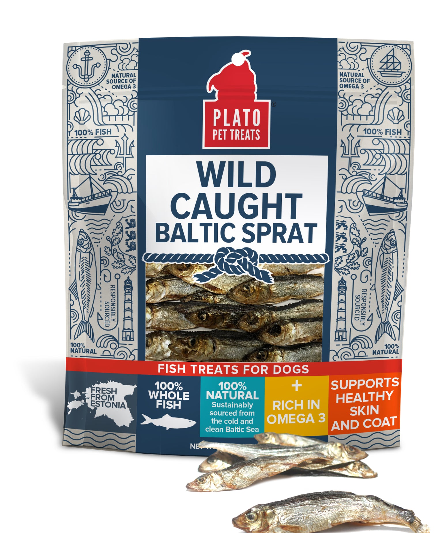 Wild Caught Baltic Sprat Fish Dog Treats – Plato Pet