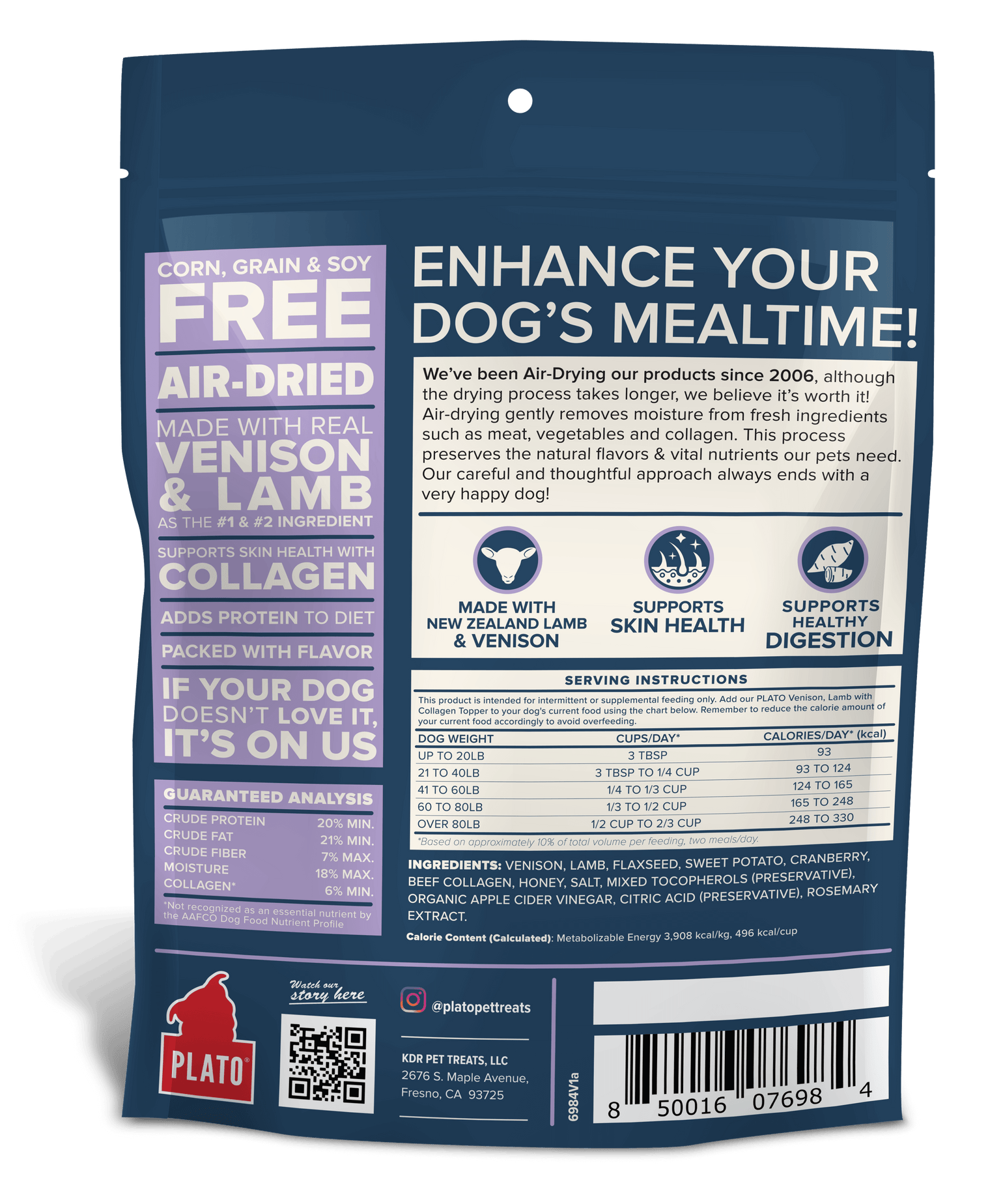 Venison, Lamb & Collagen Food Topper – Plato Pet
