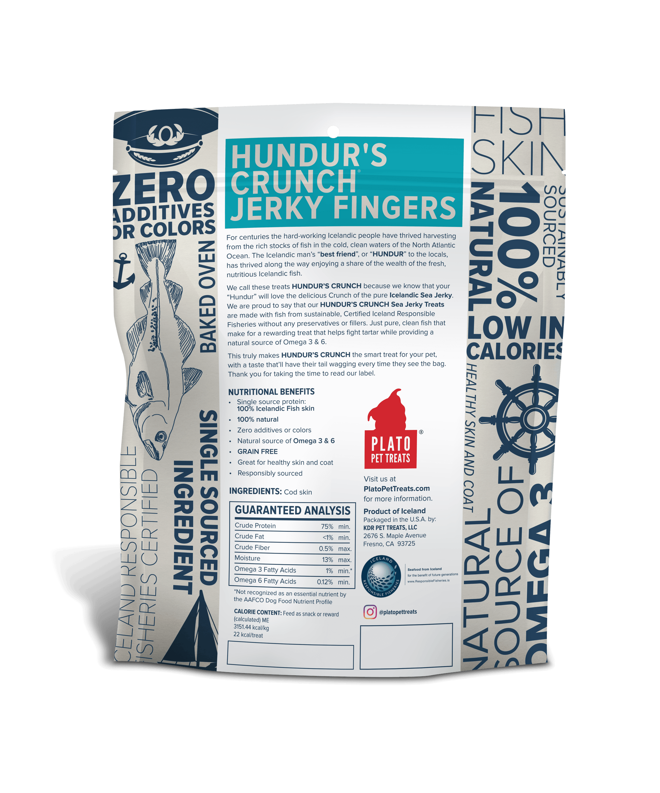 Hundur's Crunch Jerky Fingers Fish Dog Treats – Plato Pet